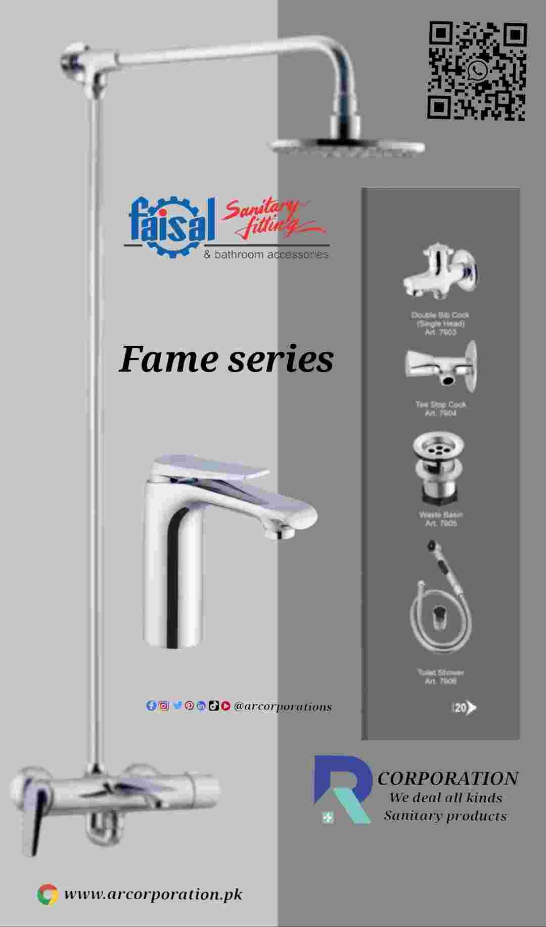 Faisal Sanitary Fittings Fame Lever Shower Set 7970 - AR Corporation
